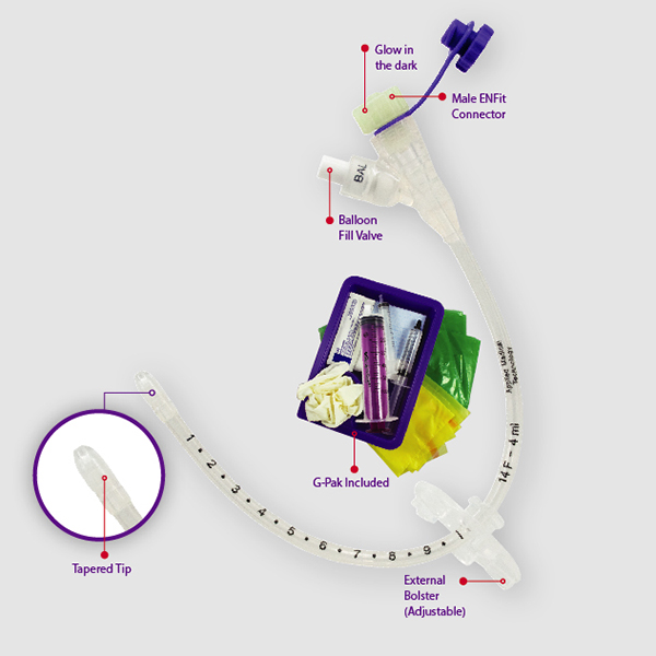 High Profile Gastrostomy Enteral Tube - TECHNOPATH